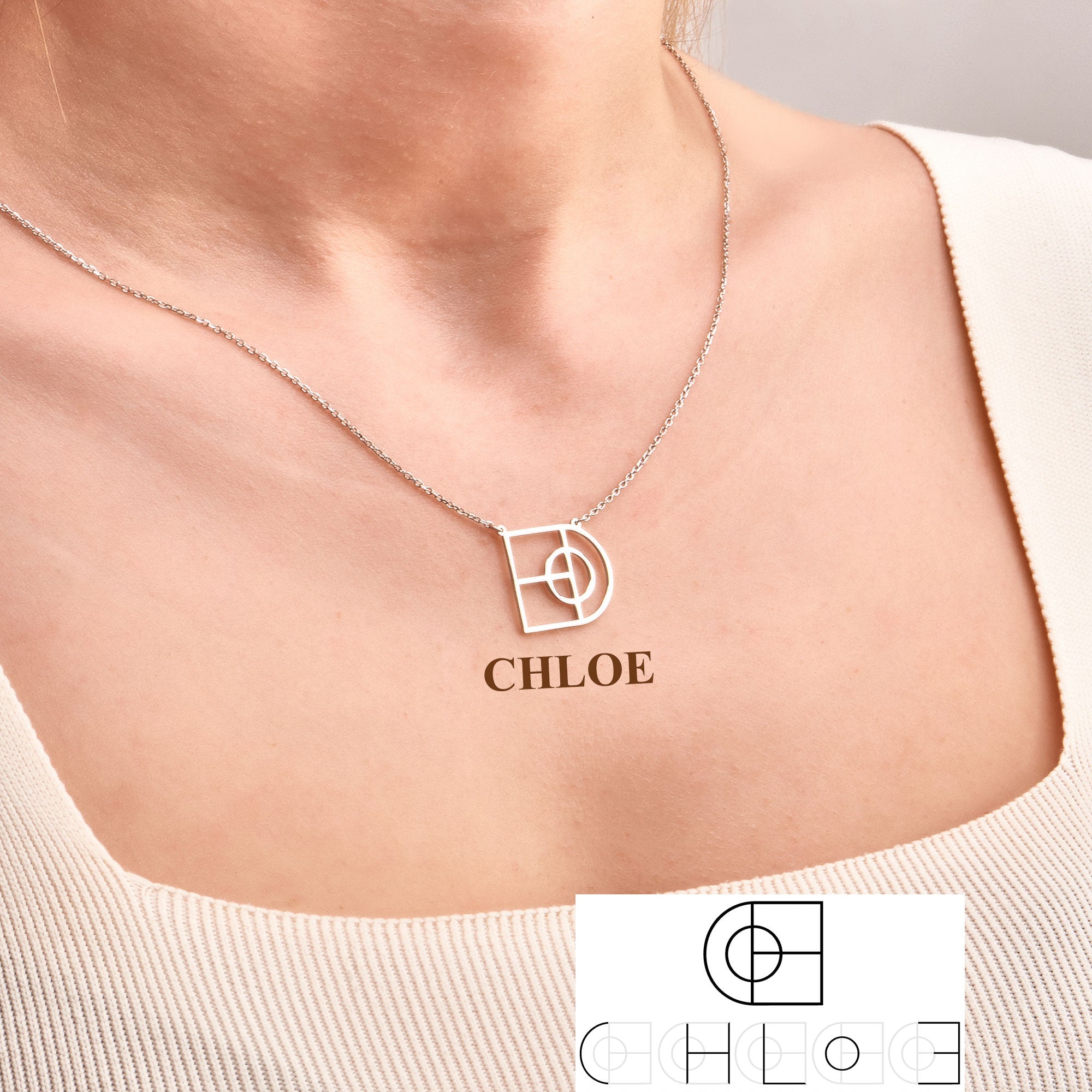 Patricia Name Logo Necklace, Minimalist Christmas Gift for Her ...