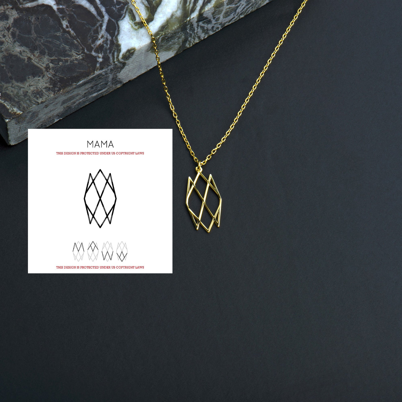 Minimalist Gold Name Logo Necklace, One of a kind Gift Necklace ...